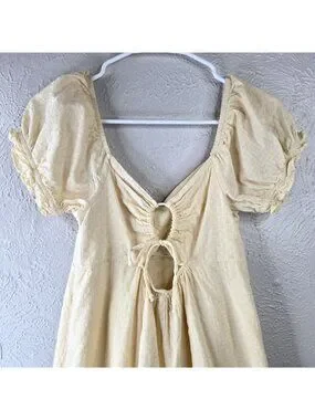 wild fable | Dresses | Babydoll Mini Dress Xs Light Yellow Cotton Short ...